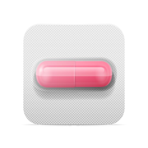 Realistic pharmaceutical medical pink pill Vector Image