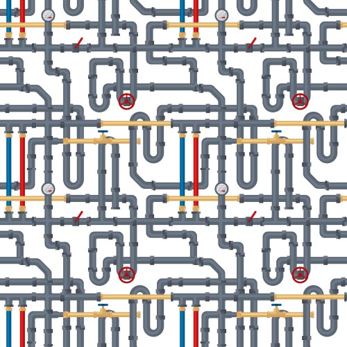 Pipeline system seamless pattern Royalty Free Vector Image