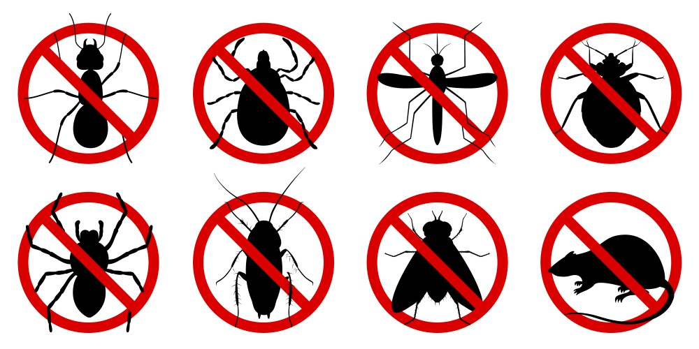 Warning sign no rats prohibition Royalty Free Vector Image