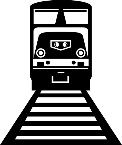 Old steam locomotive front view - vintage train Vector Image