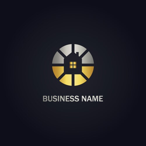 Home realty gold logo Royalty Free Vector Image