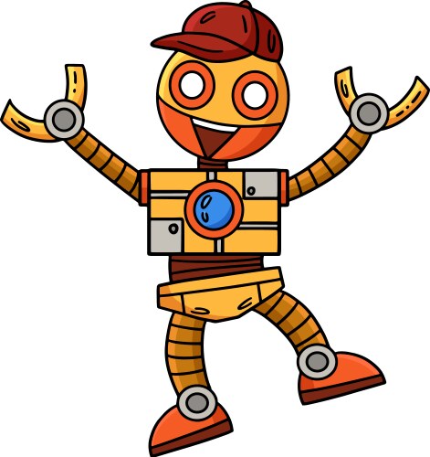 Robot and remote cartoon colored clipart Vector Image