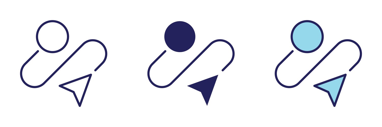 Starting point guide icon - navigation set Vector Image