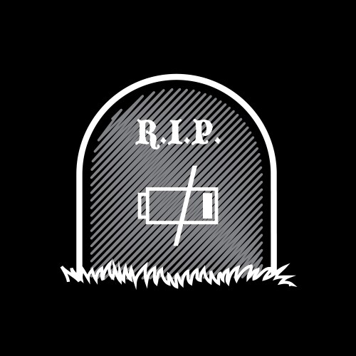 Cartoon laptop computer with dead battery Vector Image
