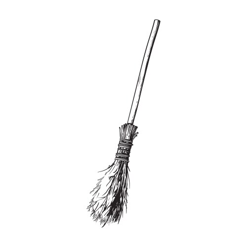 Old broom Royalty Free Vector Image - VectorStock