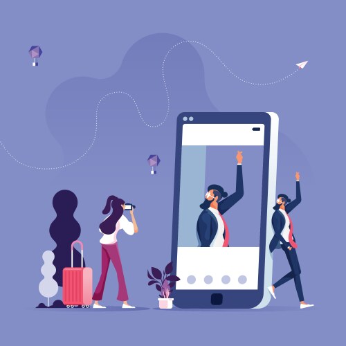 Social media addiction concept Royalty Free Vector Image