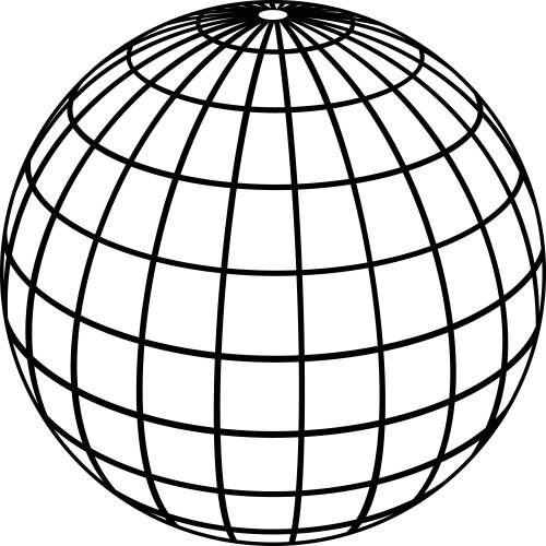 Globe 3d model earth or planet meridian parallel Vector Image