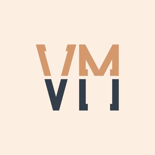 Modern vm monogram logo design initial letter vm Vector Image