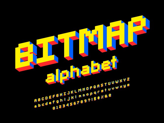 Pixel font Royalty Free Vector Image - VectorStock