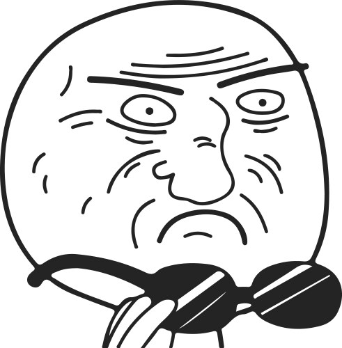 Accepted guy meme face for any design Royalty Free Vector