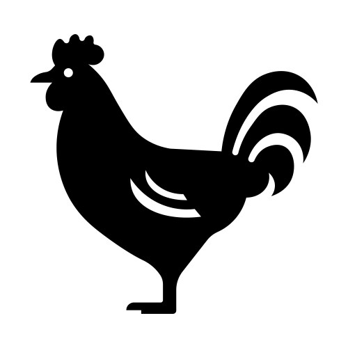 Black chicken icon on white background Royalty Free Vector