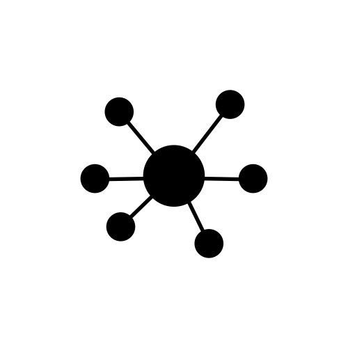 Chart network icon set social media connect Vector Image