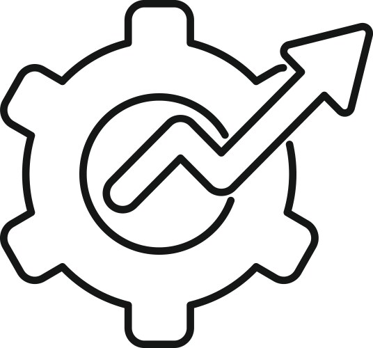 Brain gear arrow growing chart representing Vector Image