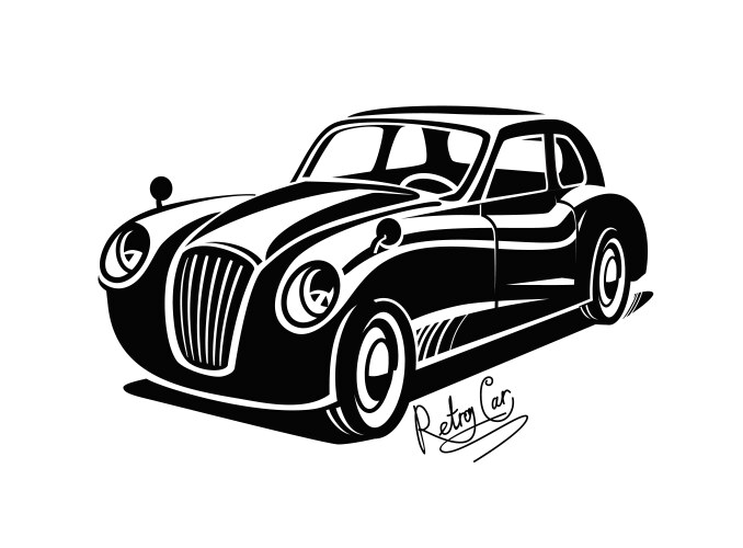 Cartoon retro groovy car steering wheel character Vector Image