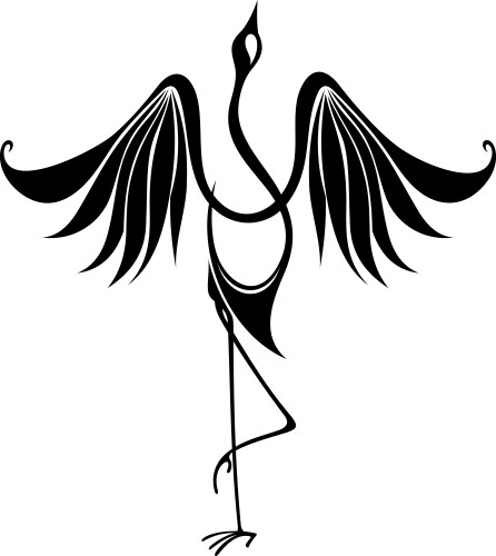 Bird Crane Line Drawing Vector Images (over 930)