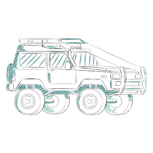 Big wheels jeep Royalty Free Vector Image - VectorStock