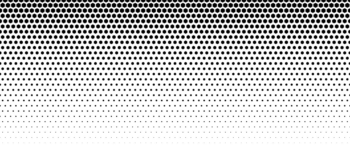 Hexagon halftone gradient texture abstract black Vector Image