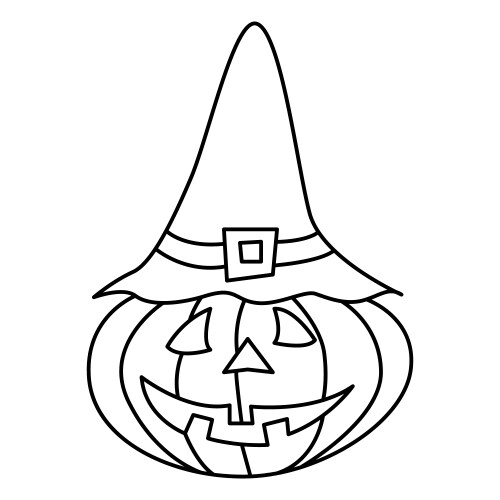 Halloween Jack O’ Lantern Coloring Page Vector Image