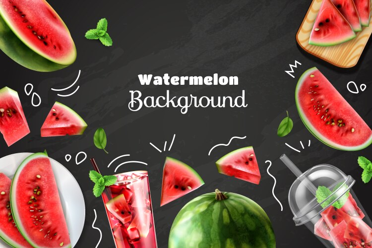 Watermelon juice advertising package design Vector Image