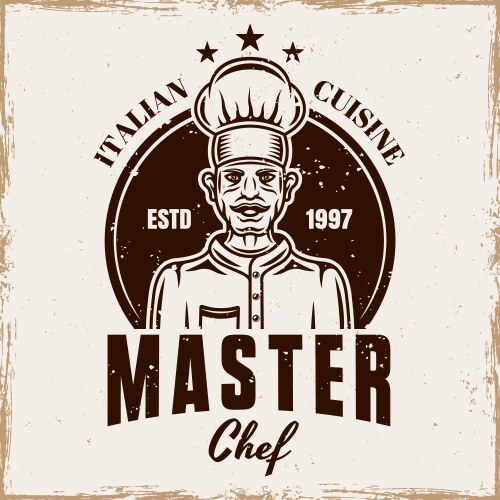 Chef master neon with hat banner Royalty Free Vector Image