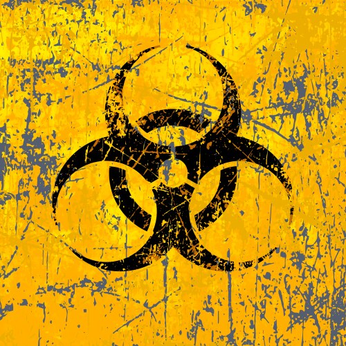 Distressed radiation symbol on scratched wall Vector Image