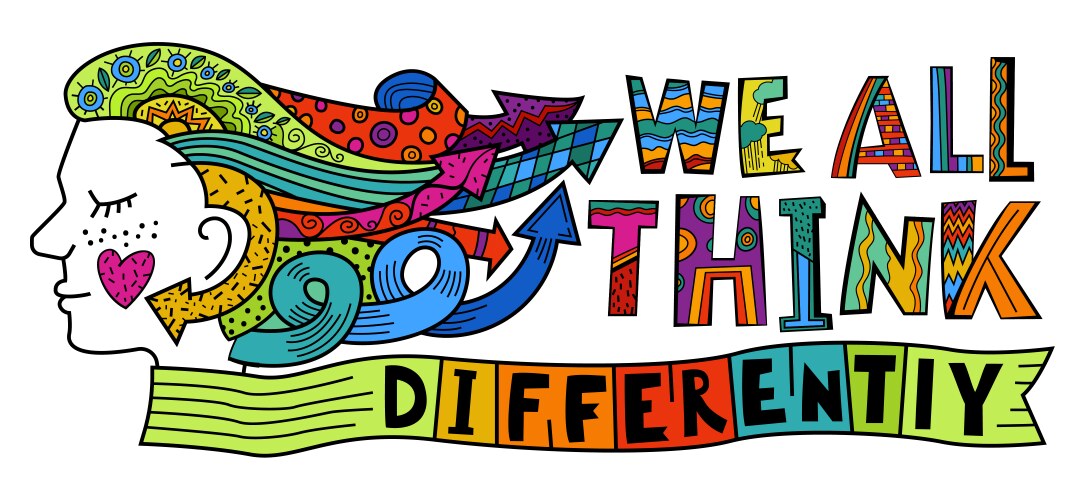 Dare to be different creative hand-drawn Vector Image