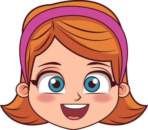 Beautiful girl face cartoon Royalty Free Vector Image
