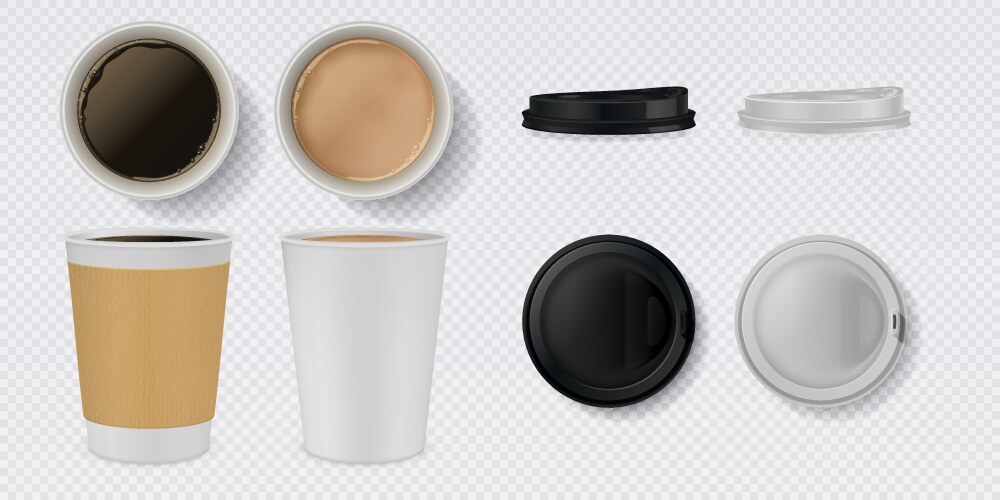 Paper take away coffee cup packaging template Vector Image