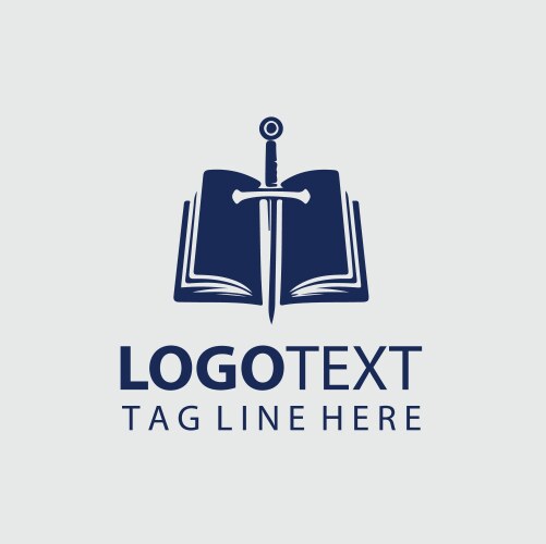 Sword book logo Royalty Free Vector Image - VectorStock