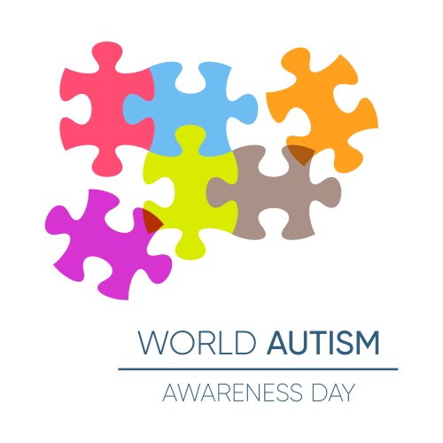 Autism awareness day logo with humans in circle Vector Image