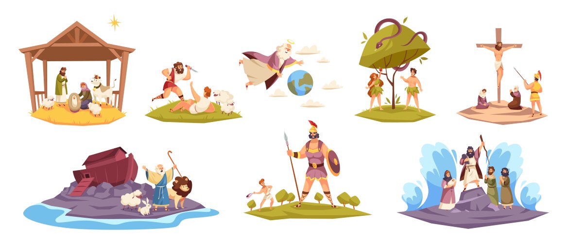 Bible Cartoon Characters Vector Images (over 3,100)