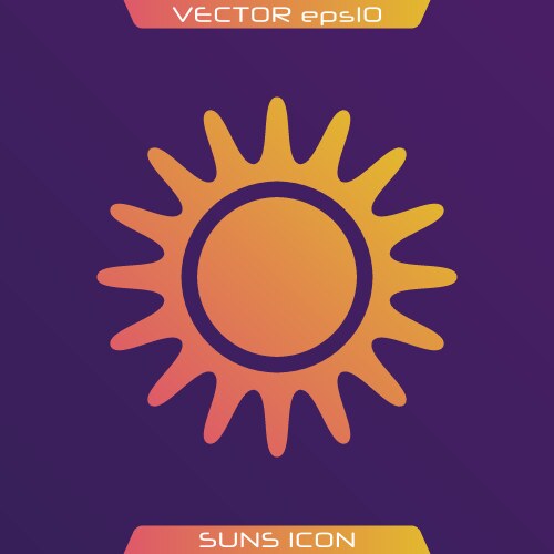 Flat sun icon Royalty Free Vector Image - VectorStock