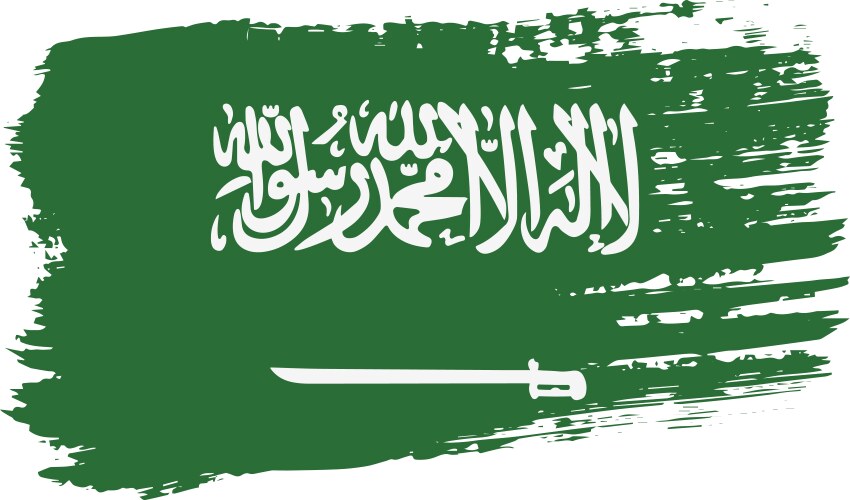 Rounded rectangle flag of saudi arabia Royalty Free Vector