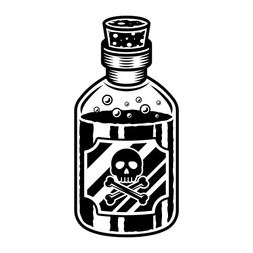 Poison in bottle line art and dot work hand drawn Vector Image