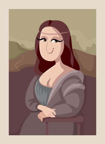 Mona Lisa Cartoon Vector Images (64)