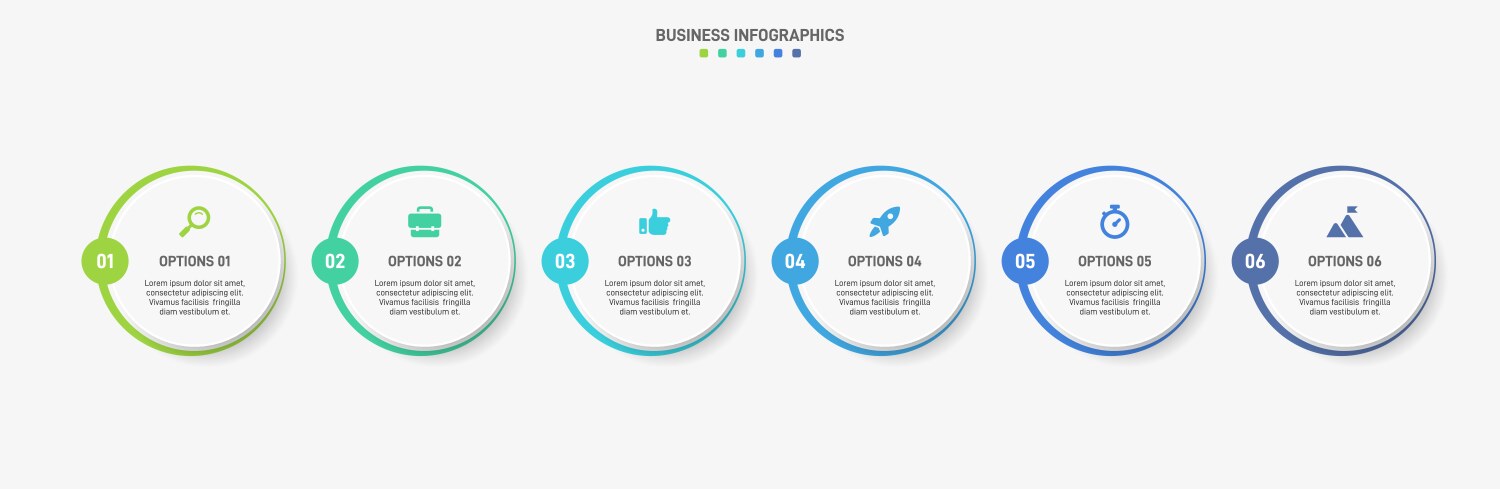 Horizontal progress bar featuring 6 arrow-shaped Vector Image