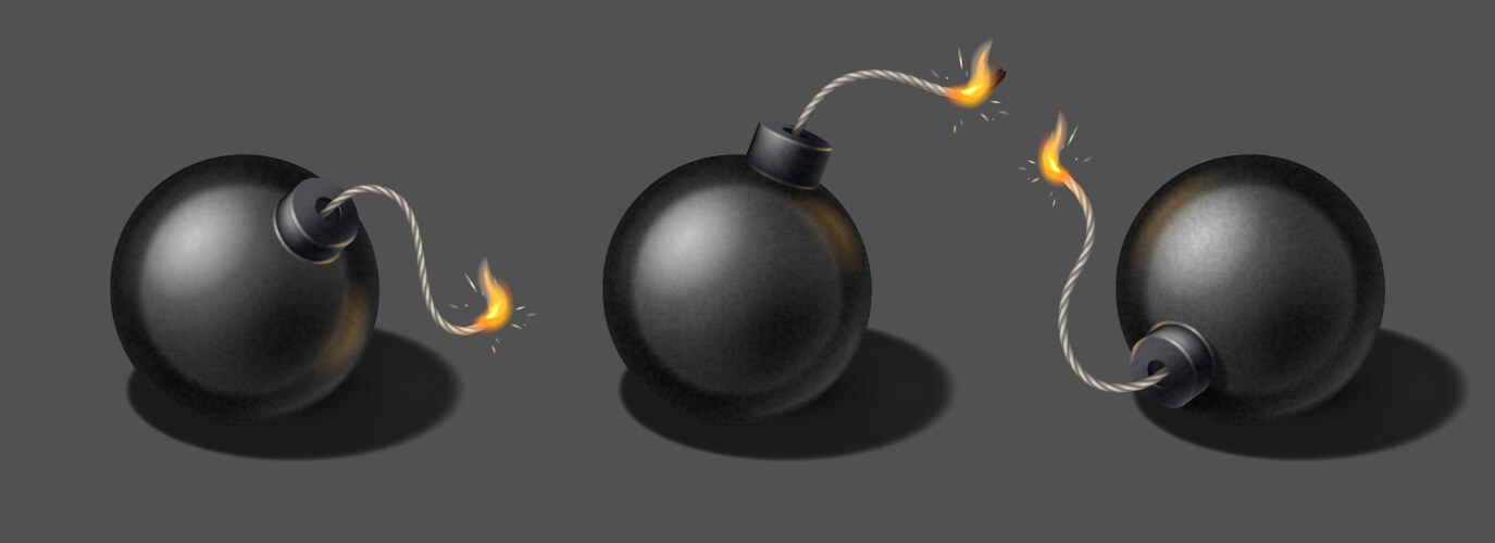 Bombs realistic set Royalty Free Vector Image - VectorStock