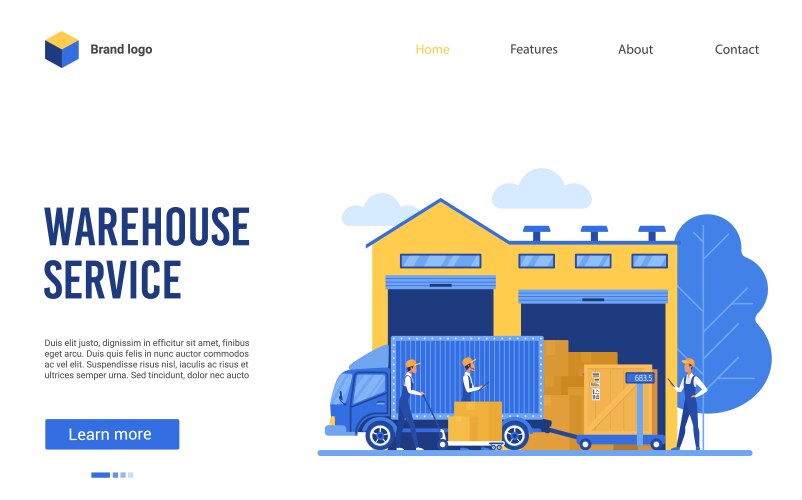Warehouse logistic flat Royalty Free Vector Image