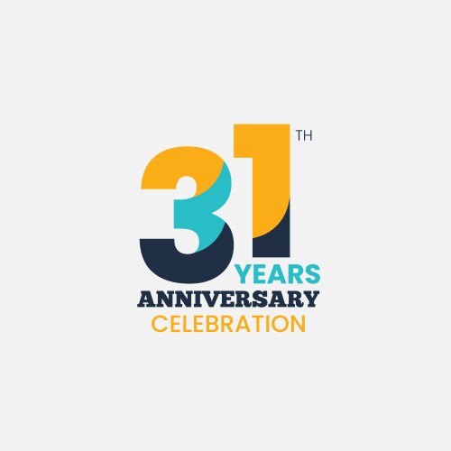 31st 31 year anniversary logo birthday Royalty Free Vector