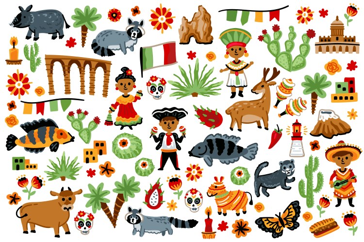 A huge set of north american elements symbols Vector Image