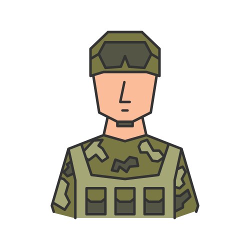 Military figure avatar camouflage isolated icon Vector Image