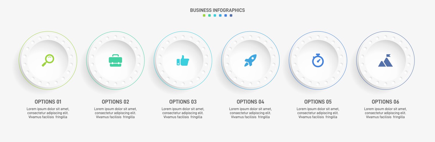 Horizontal progress bar featuring 6 arrow-shaped Vector Image