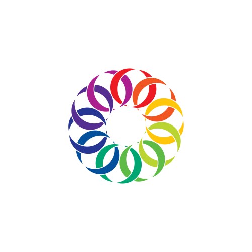 Rainbow circle logo design Royalty Free Vector Image