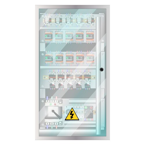 Electrical panel with magnetic contactor Vector Image