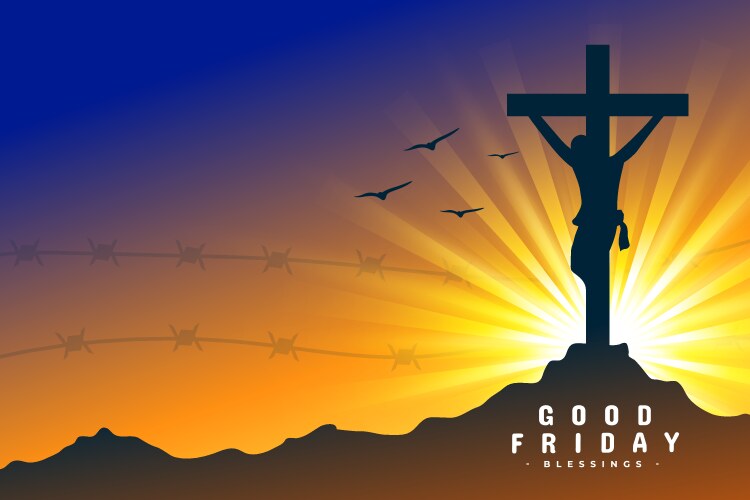 Good friday religious crucifixion poster Vector Image