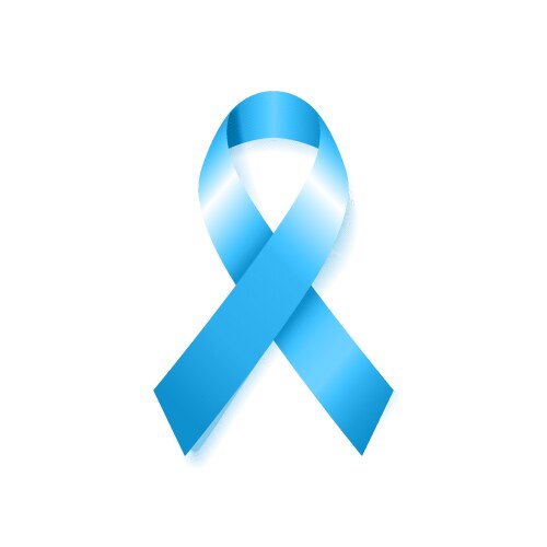 Blue ribbon symbol awareness month Royalty Free Vector Image