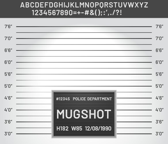 Photo background criminal police mugshot Vector Image