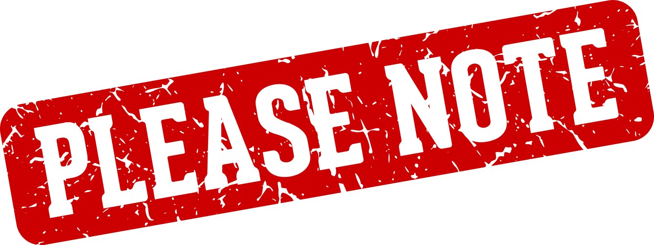 Please note rectangular sign please note stamp Vector Image