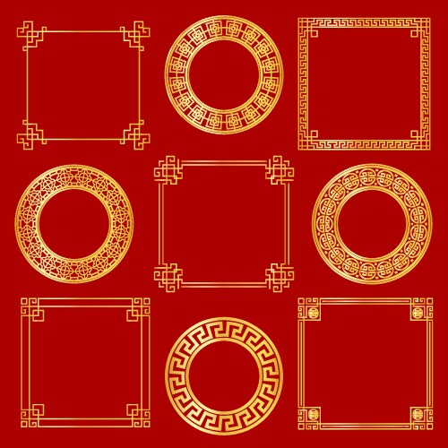 Traditional asian frames - chinese korean japanese