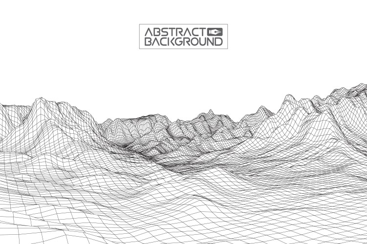 Abstract wireframe landscape background 3d Vector Image
